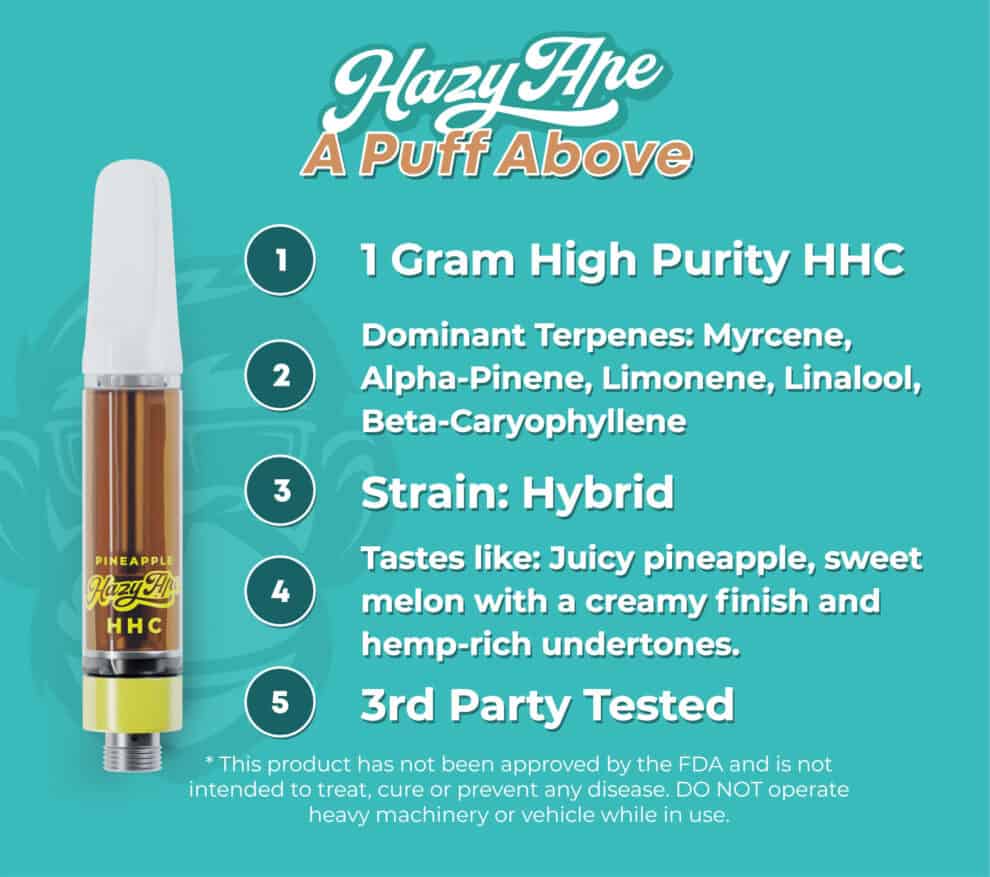 Pineapple Paradise HHC Vape Cartridge - Hazy Ape