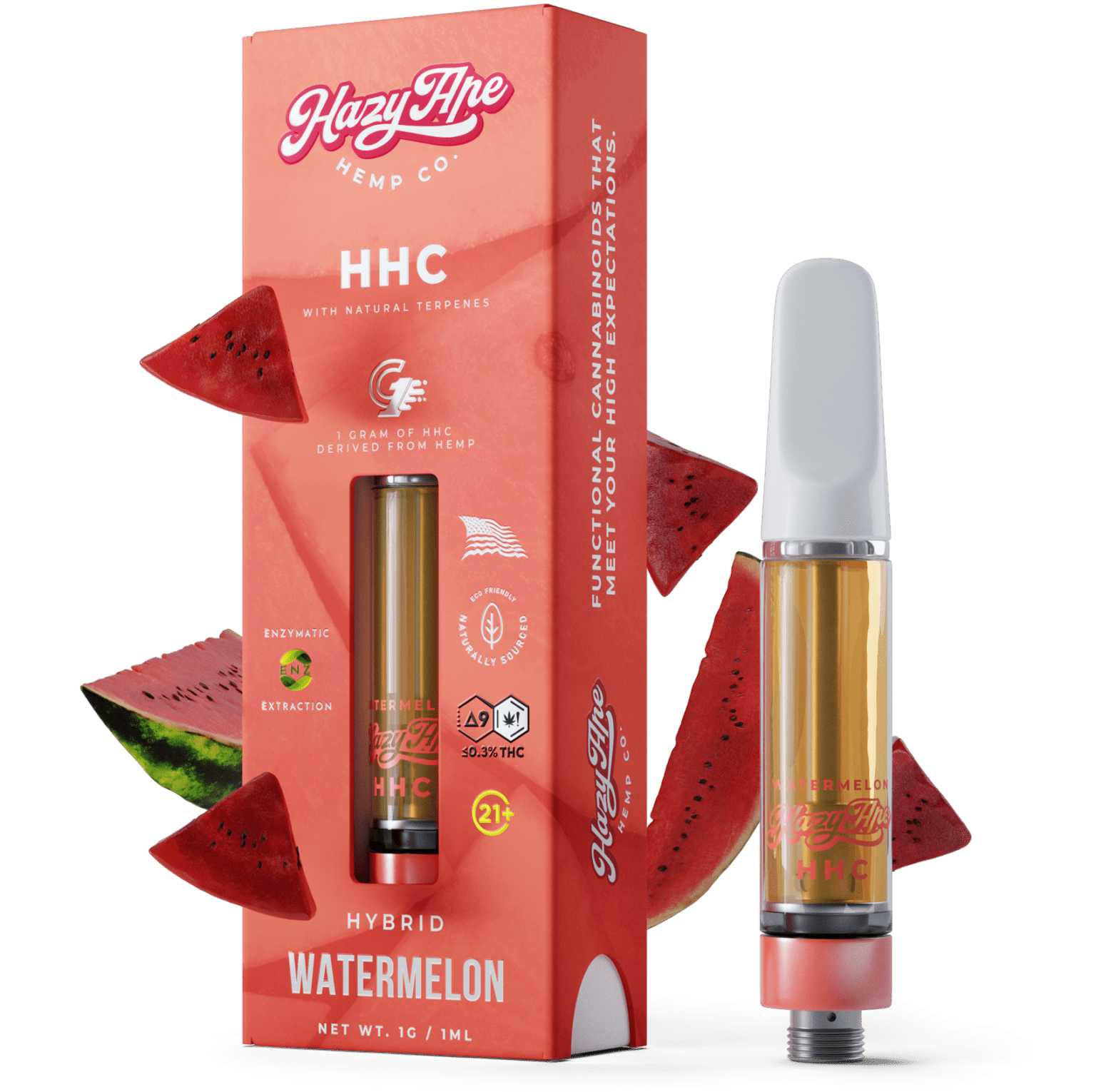 Watermelon HHC Vape Cartridge - Hazy Ape